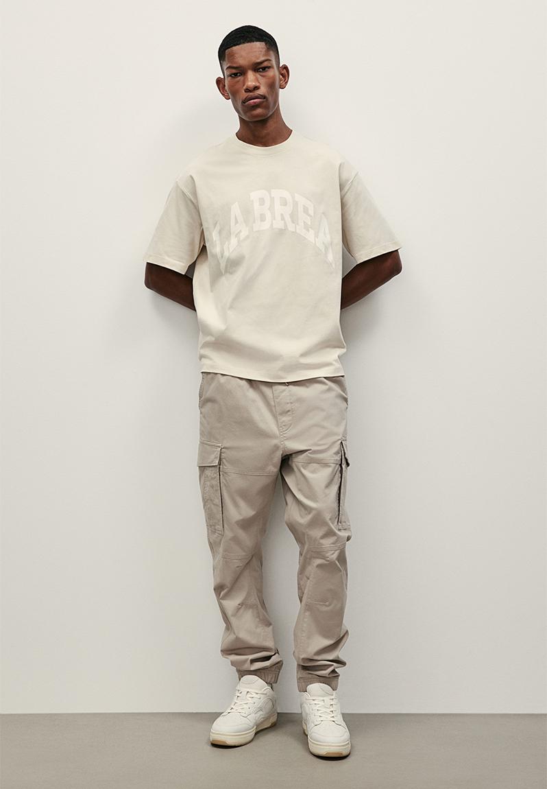 Loose fit printed t-shirt - beige,multi - 1227157011