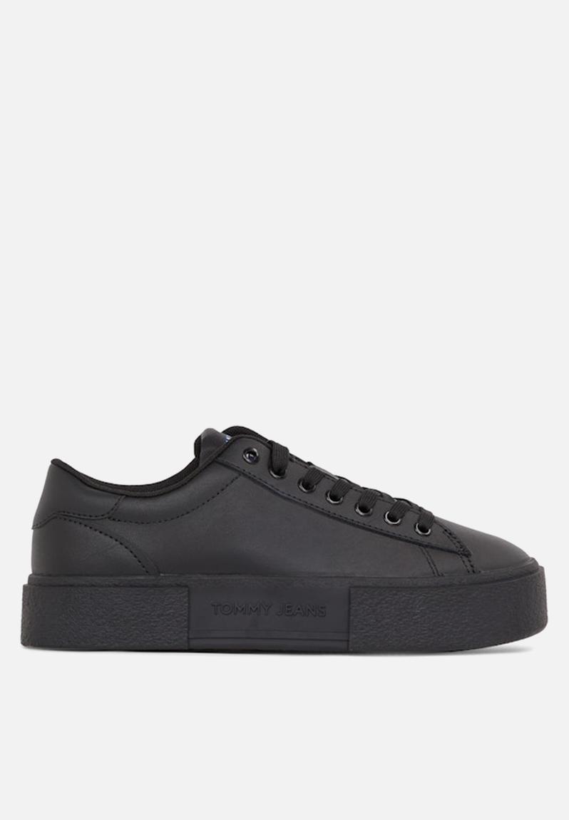Foxing flatfrom leaher sneaker - triple black