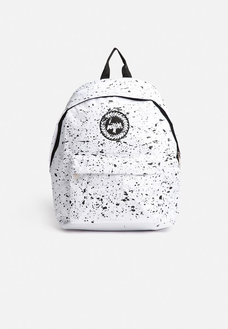 Black on white splat bag