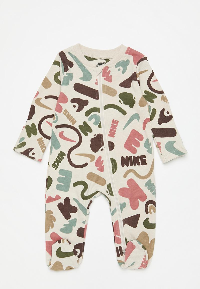 Nike play footed babygrow - pale ivory heather