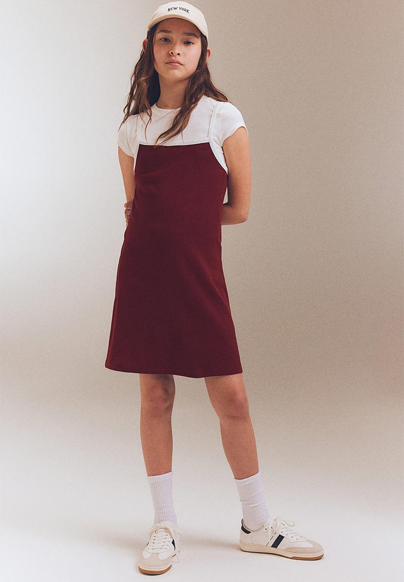 Cotton jersey strappy dress - red,multi - 1233002003 H&M Dresses ...