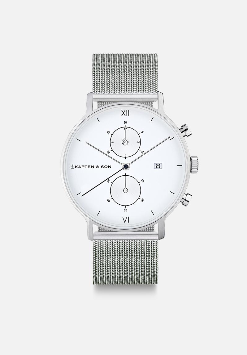 Chrono Small Silver Mesh Kapten & Son Watches | Superbalist.com