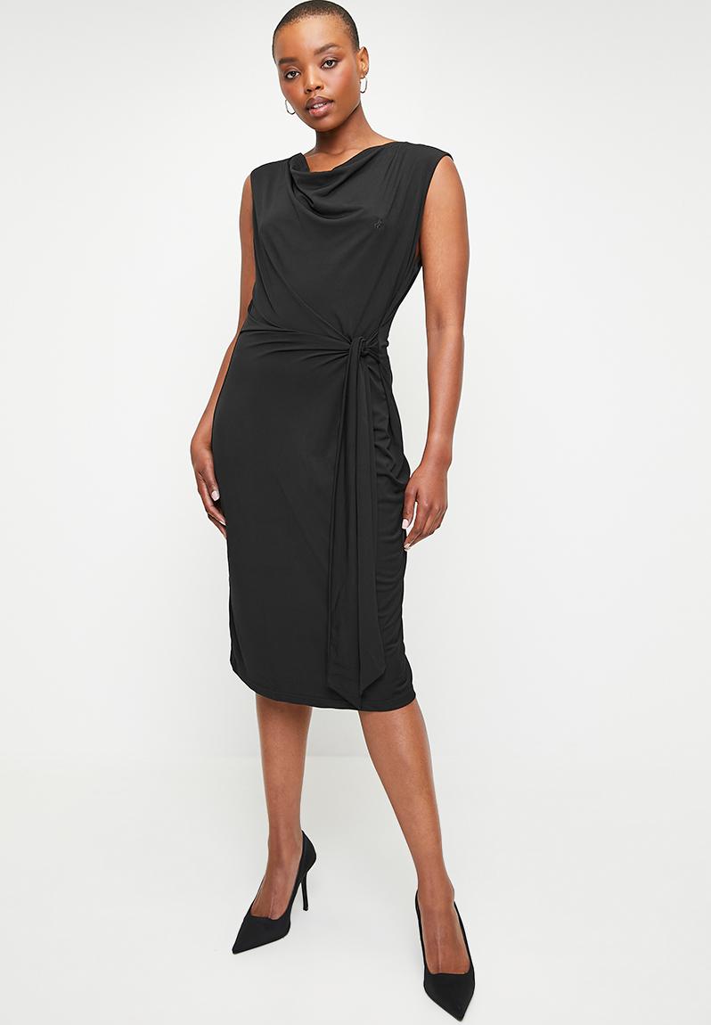 Wmn Zyanda Sl Cowl Neck Dress - Black