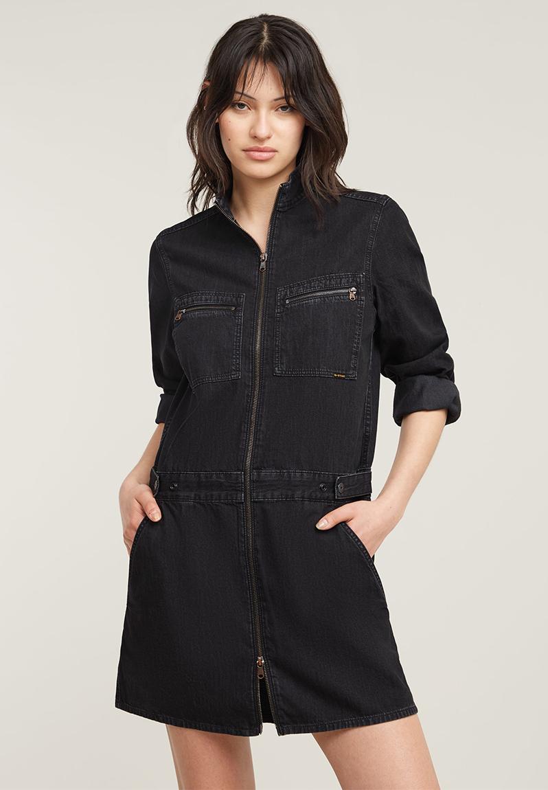 Mechanics dress l\s wmn - Black