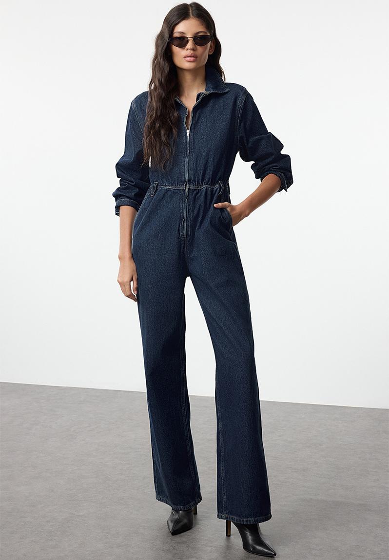 Dark Blue Denim Overalls