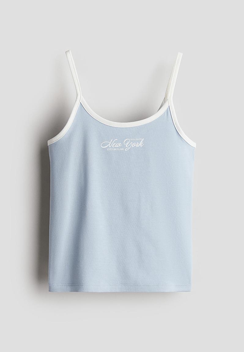 Cotton jersey strappy top - light blue/new york - 1232989004