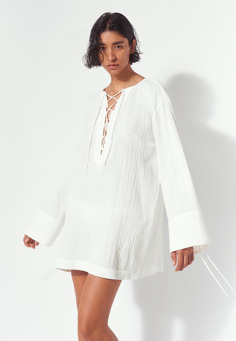 Beach tunic - white - 1245774001 H&M Kaftans & Cover Ups | Superbalist.com