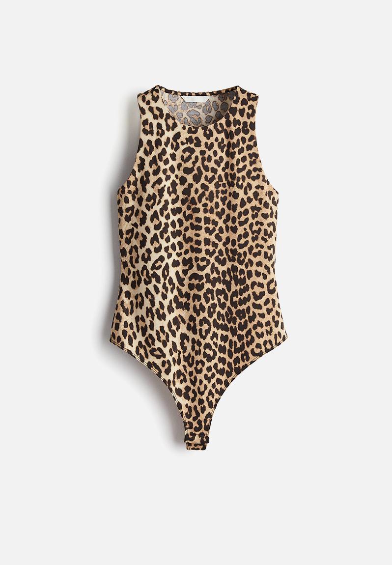 Jersey thong body - Beige/Leopard print - 1240676008
