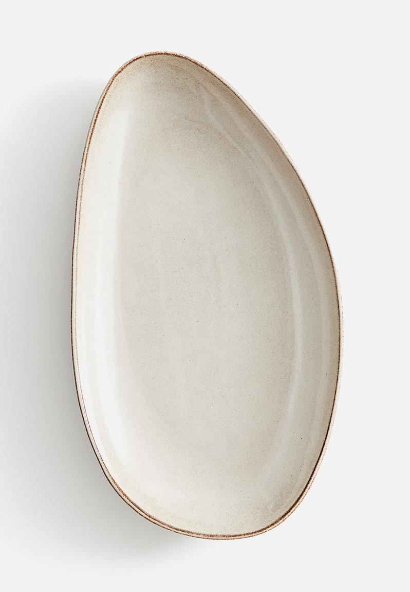 Large stoneware serving dish - beige - 0703216005