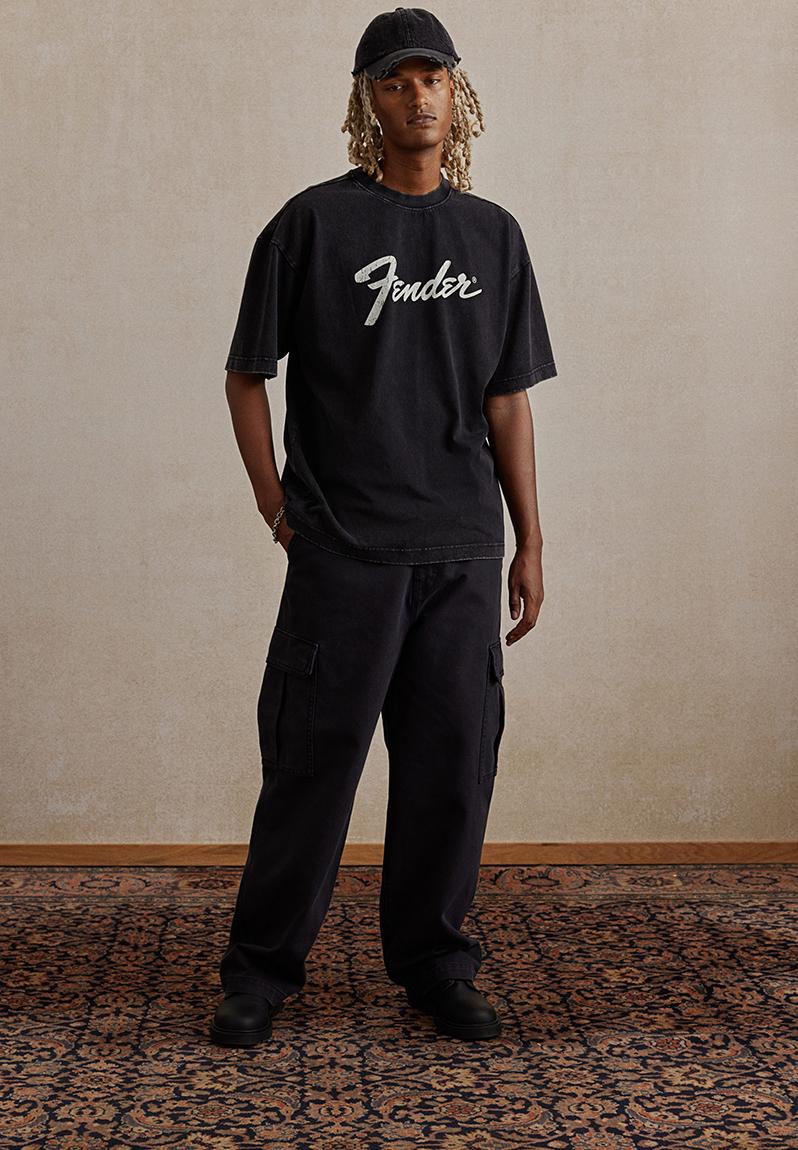 Oversized fit t-shirt - black/fender - 1159823046 H&M T-Shirts & Vests ...