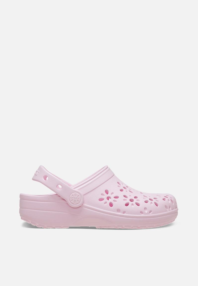 Classic Floral Cut Out Clog K - Pink Milk Crocs Shoes | Superbalist.com