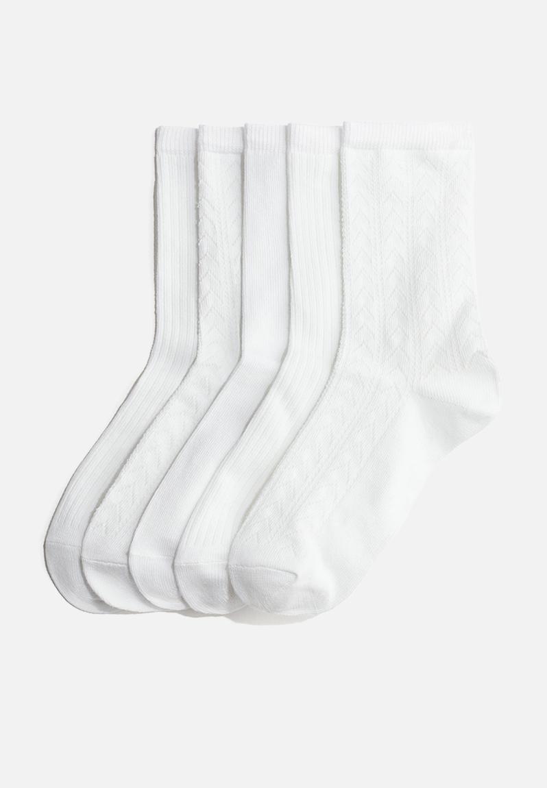 5-pack socks - white/pointelle - 1173092016