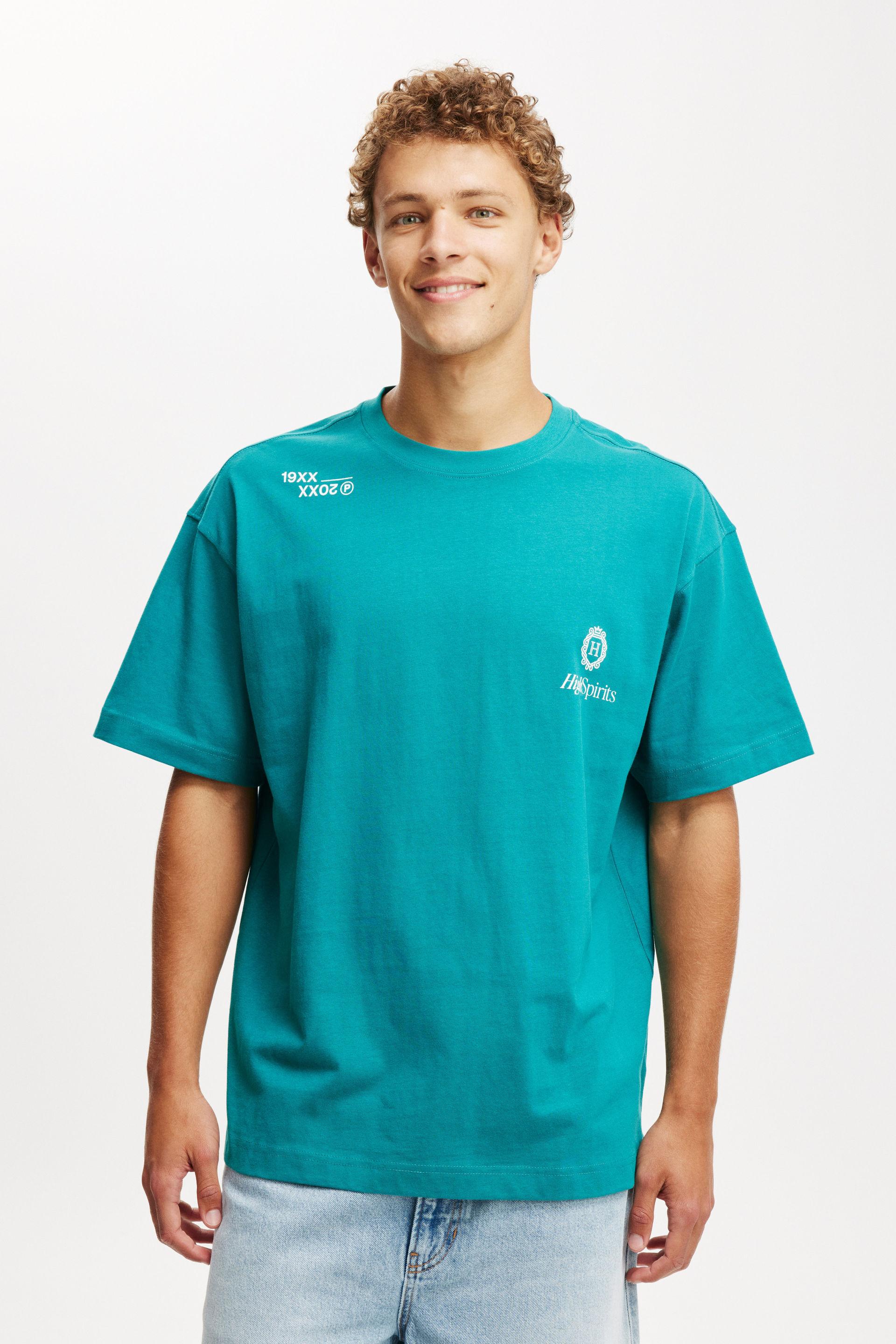 Box fit graphic t-shirt - teal pop/high spirits