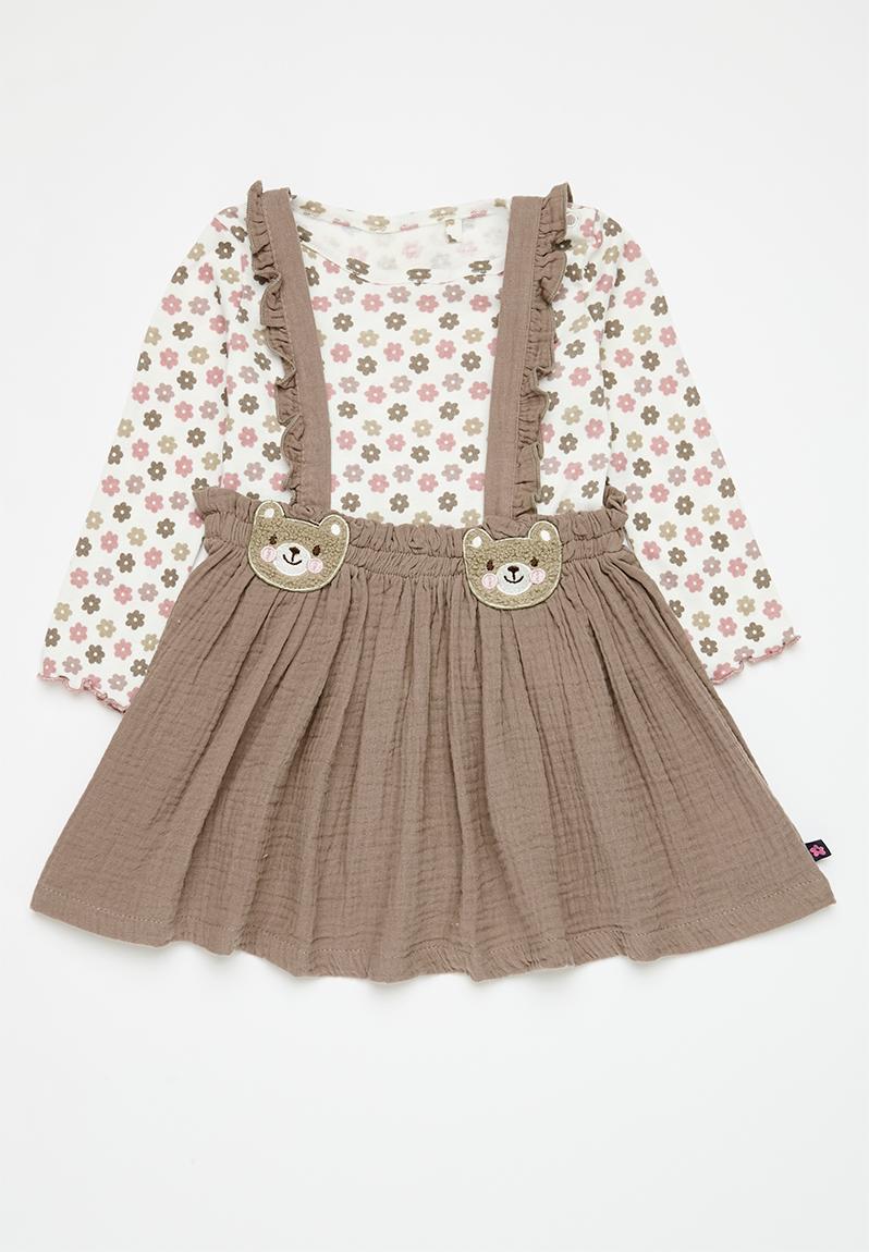 Tee & pinafore set-multi