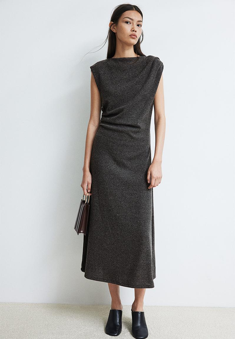 Draped bodycon dress - dark grey marl - 1244524001 H&M Formal ...