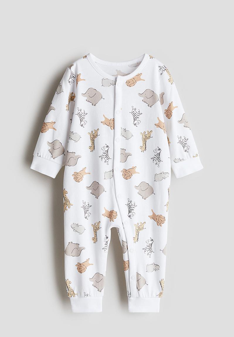 Patterned sleepsuit - White,Multi - 1200792016