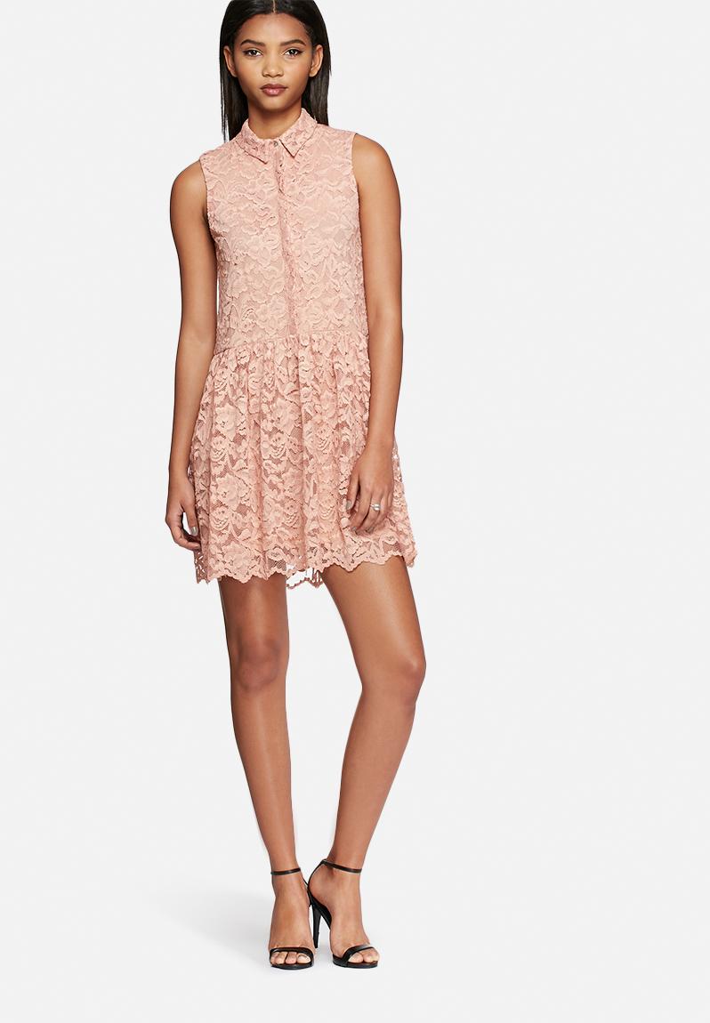 Roman lace dress - misty rose