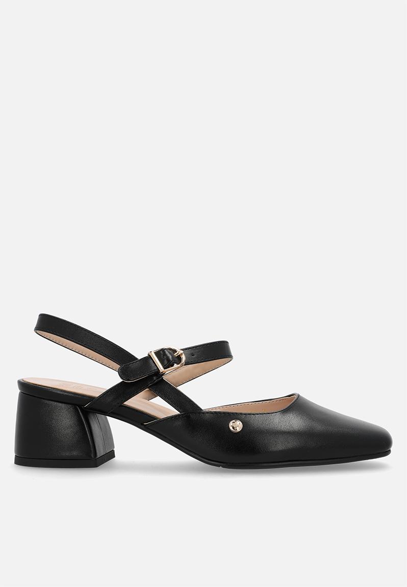 Single strap mary jane heel - black