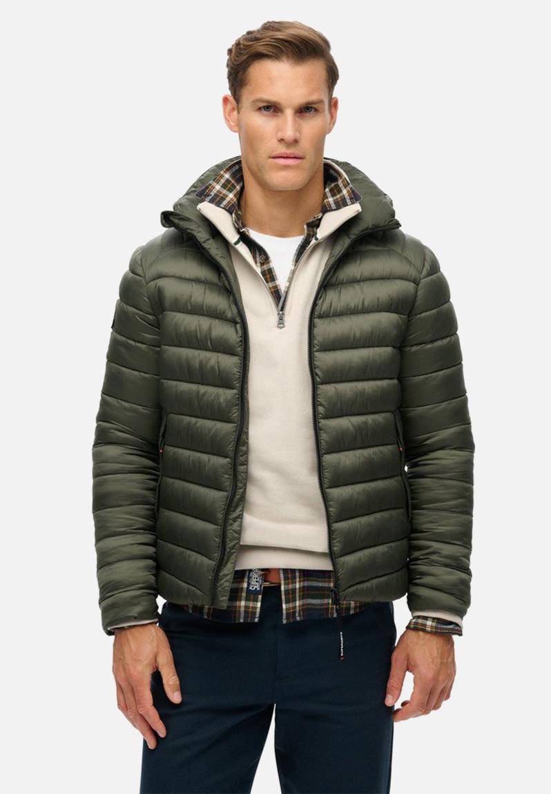 Hooded fuji sport padded jkt - army khaki