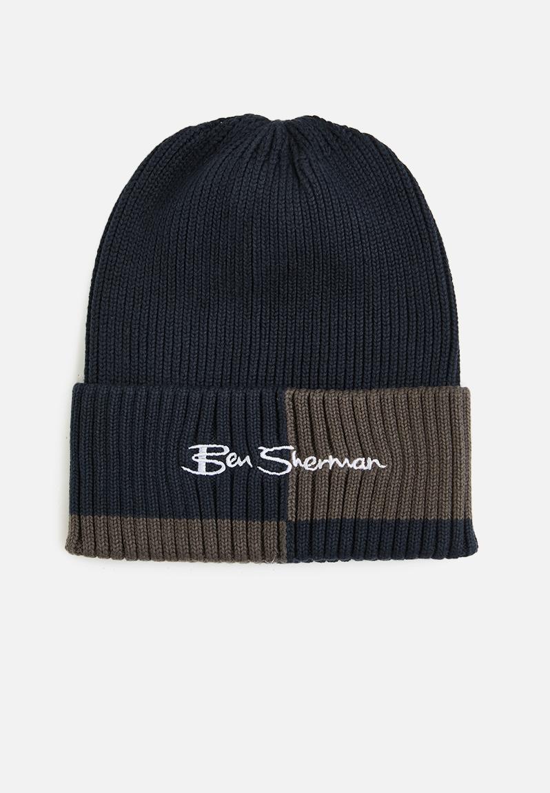 BS Col Block Beanie - Navy/Charcoal