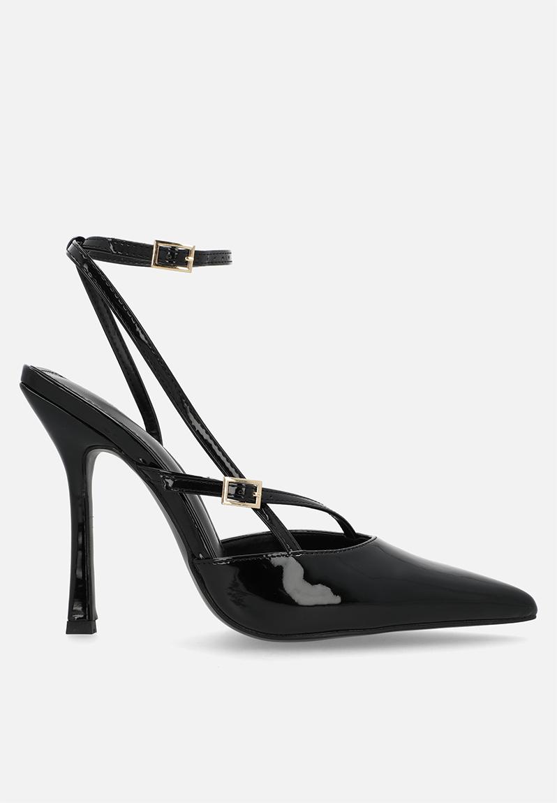 Idol WF Ankle Strap - Black Patent Public Desire Heels | Superbalist.com