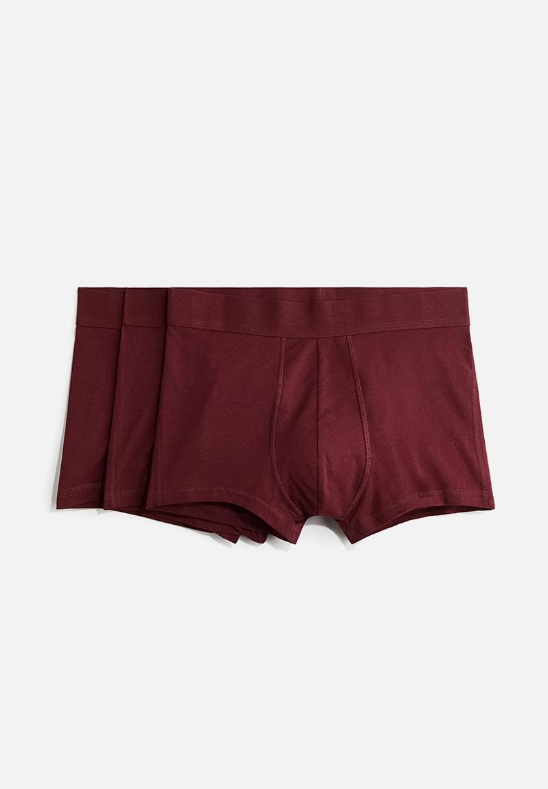 3-Pack short trunks with lycra® - burgundy - 1086589019
