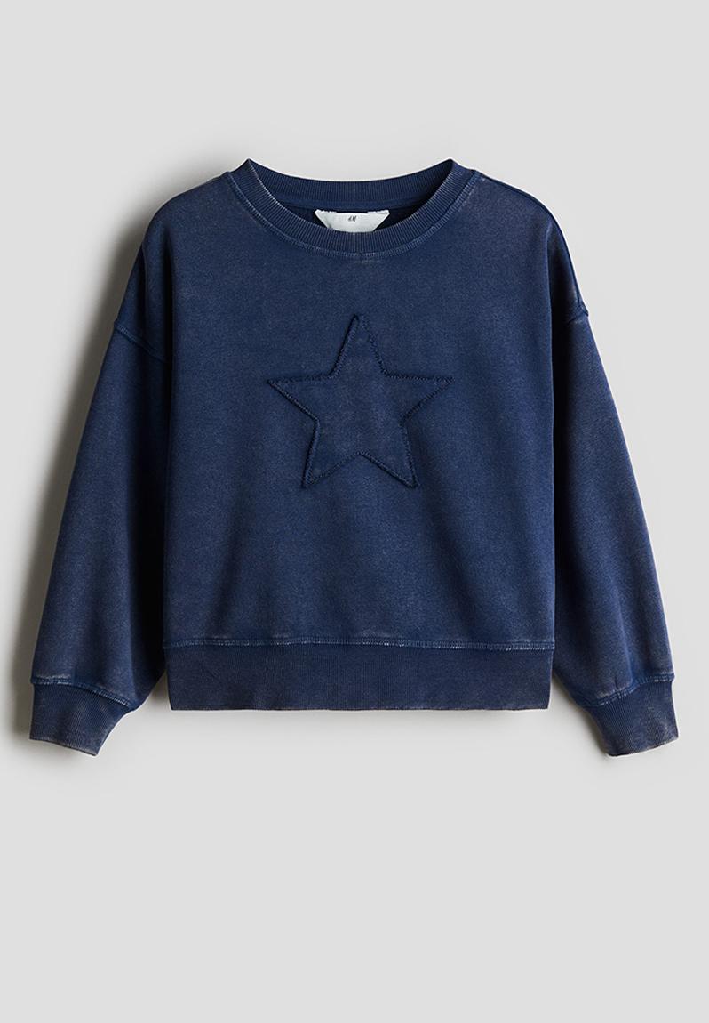 Motif-detail sweatshirt - dark blue/star - 1246194002
