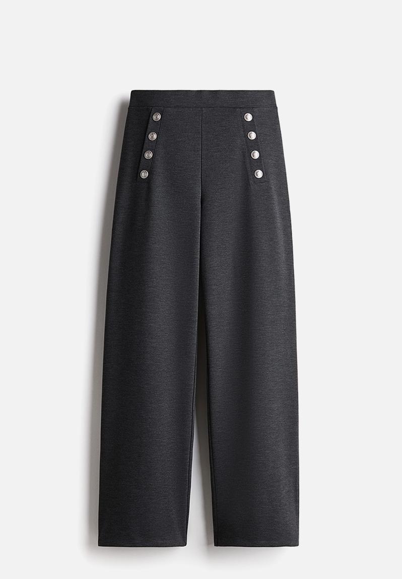 Button-front trousers - dark grey - 1133068015