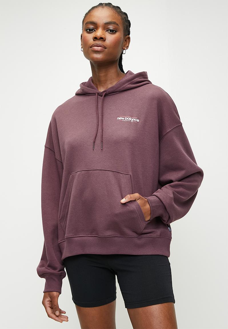 New Balance Multi Color Logo Hoodie-Faded Plum