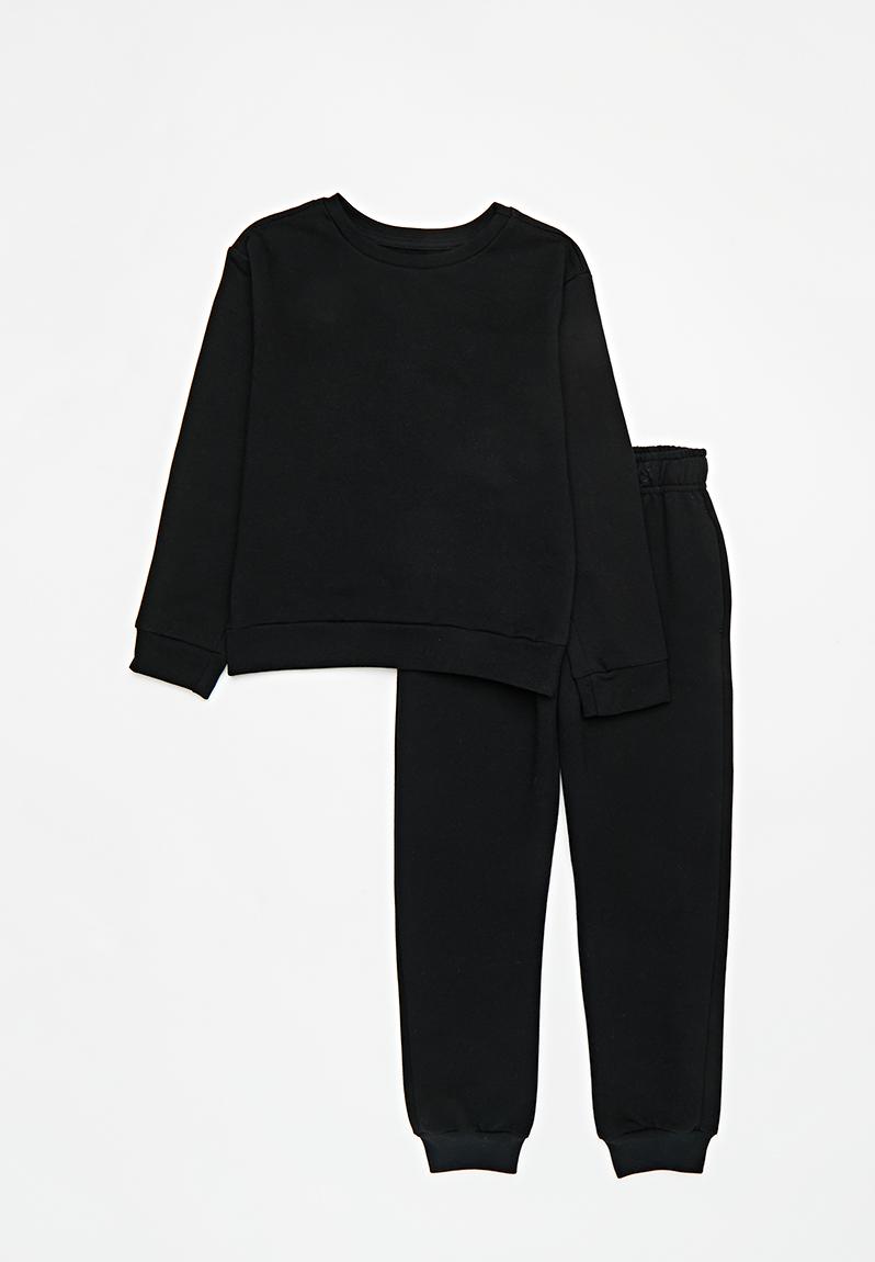 Plain tracksuit set -black