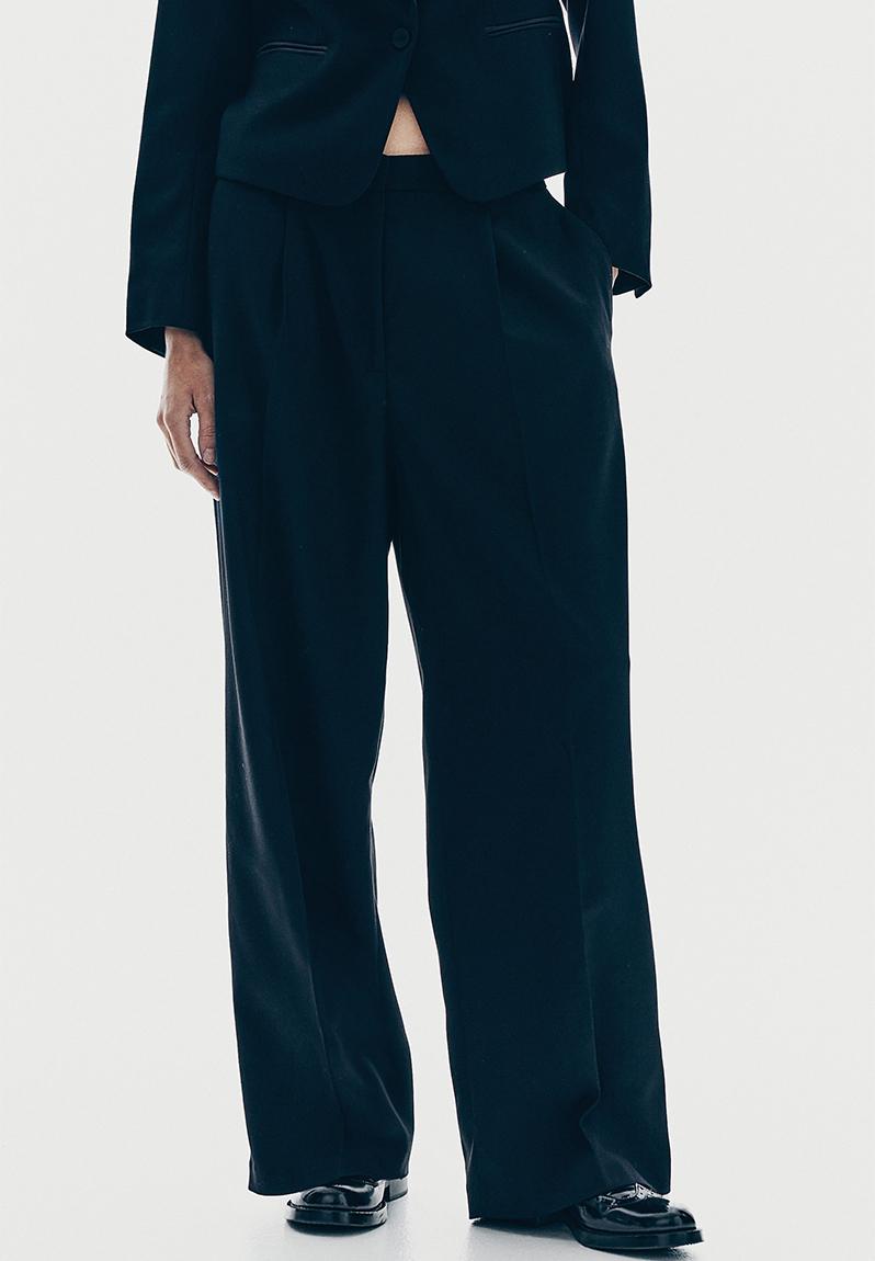 Straight tailored trousers - black - 1245809001 H&M Trousers ...