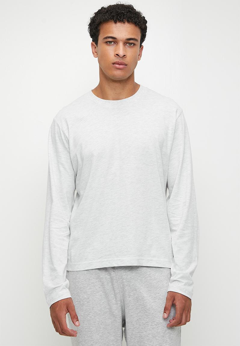 Organic Cropped Fit Long Sleeve - White Marle