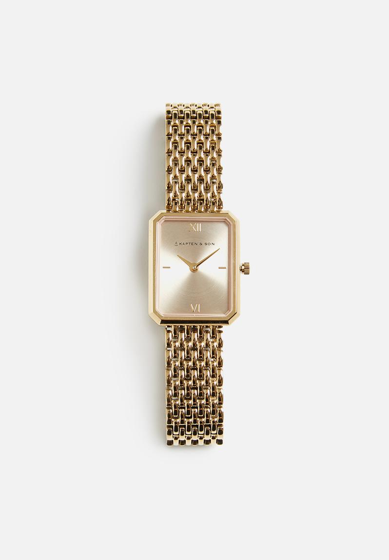 Grace Light Gold Cream Woven Steel Kapten & Son Watches | Superbalist.com