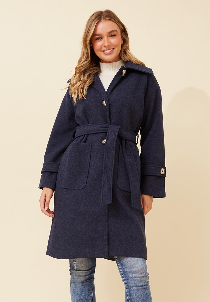 4 Buttoned Melton Coat - Navy Stella Morgan Coats | Superbalist.com