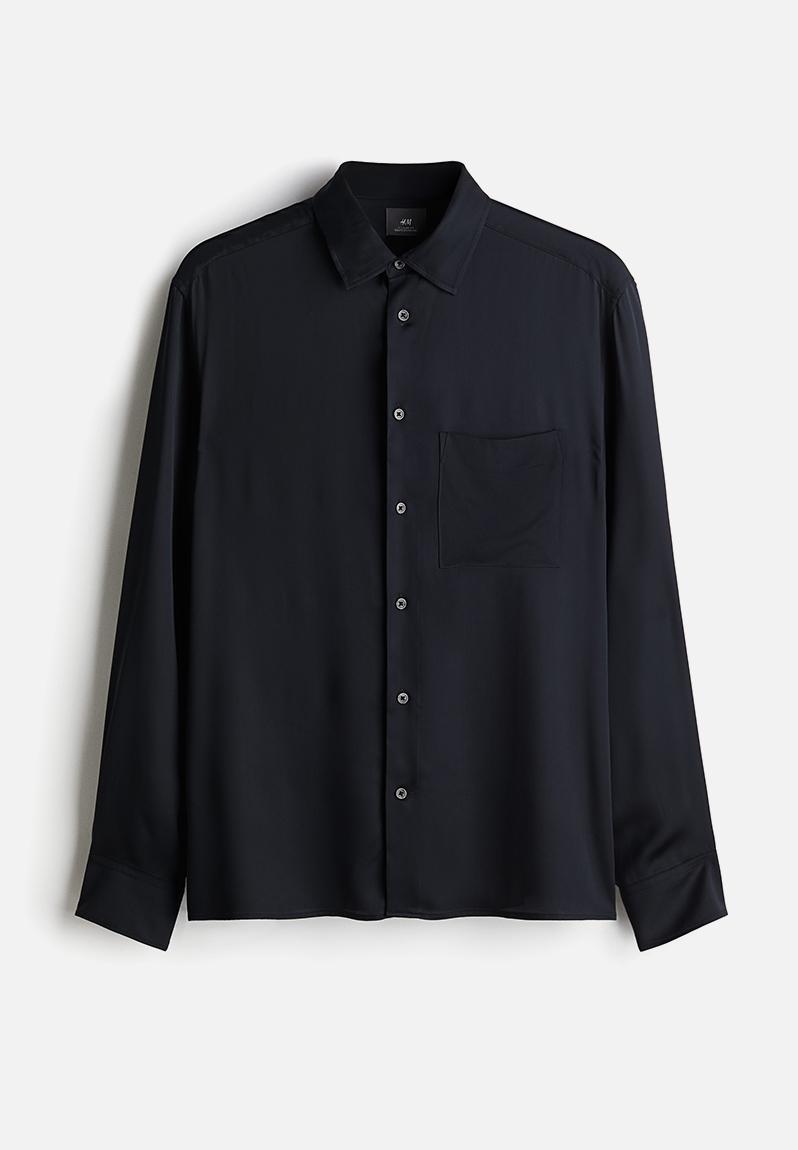 Regular fit satin shirt - black - 1251283001 H&M Shirts | Superbalist.com