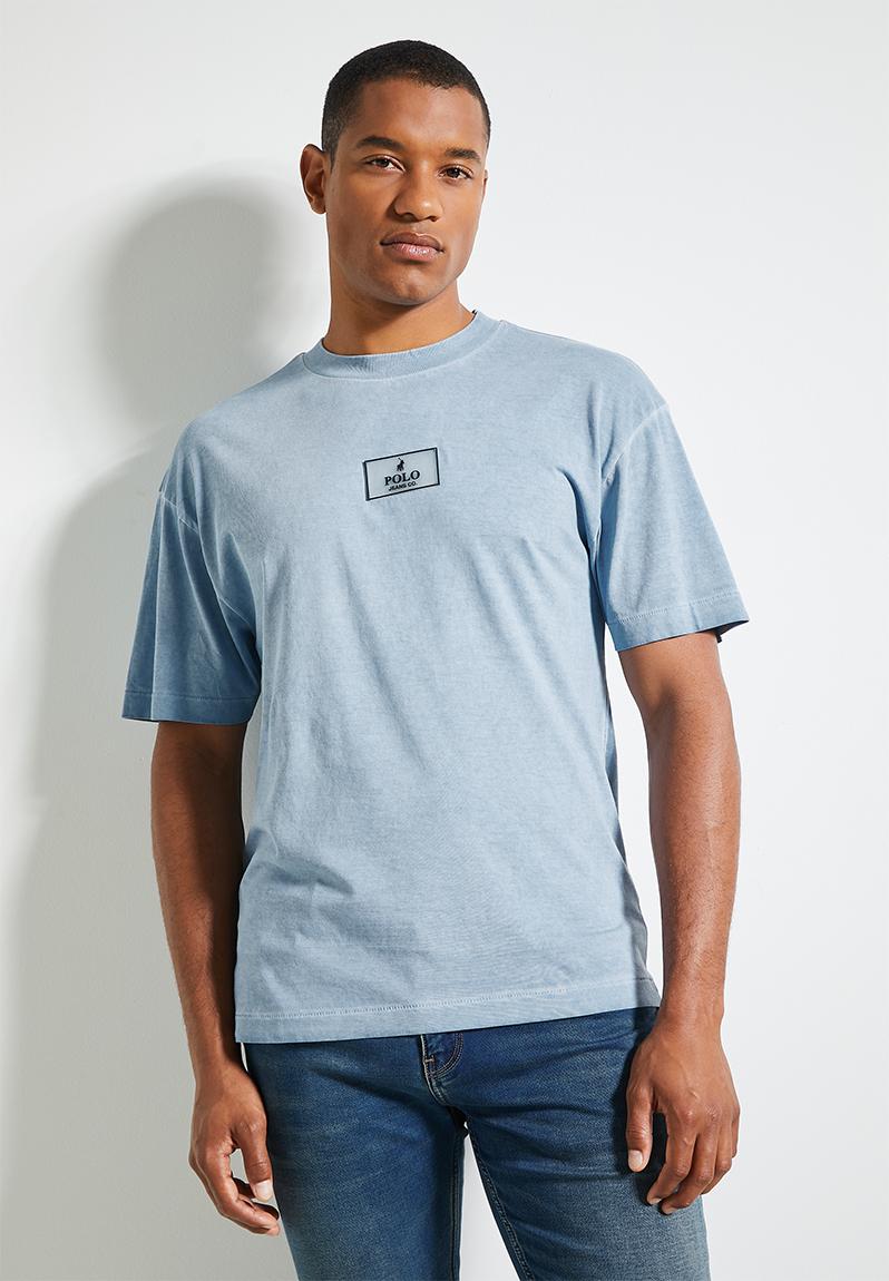 Mens Pjc Ss Enzyme Dyed Logo Tee - Blue
