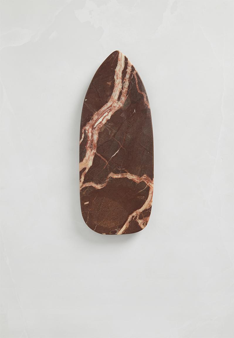 Lyle round marble platter - Choc