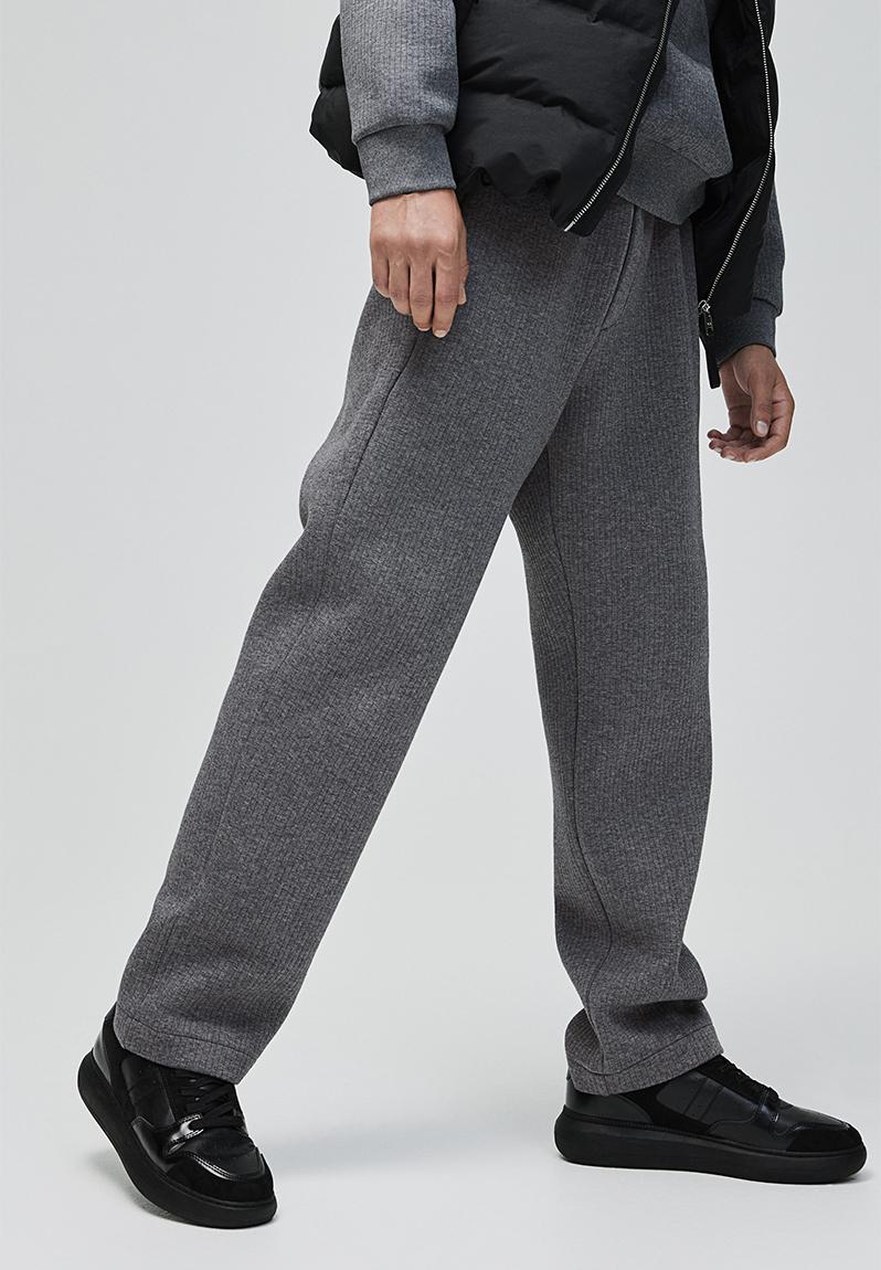 Regular fit ribbed joggers - dark grey - 1254338002 H&M Hoodies ...