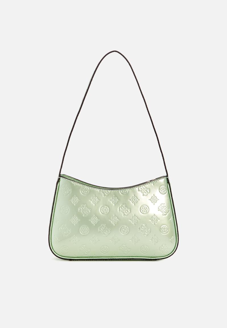 Arnela top zip shoulder bag-celadon logo