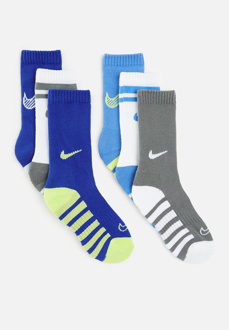 Nhn 6pk trophy crew sock- blue beyond