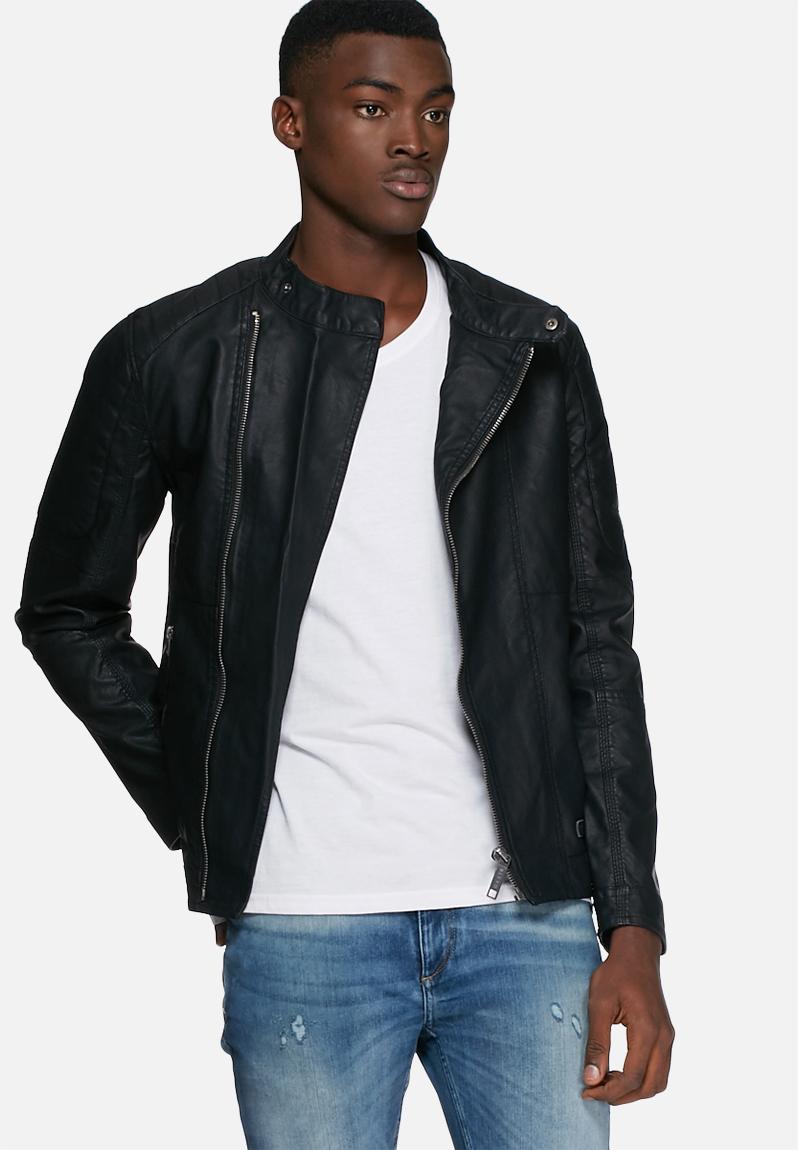 PU biker jacket side zip - black Blend Jackets | Superbalist.com