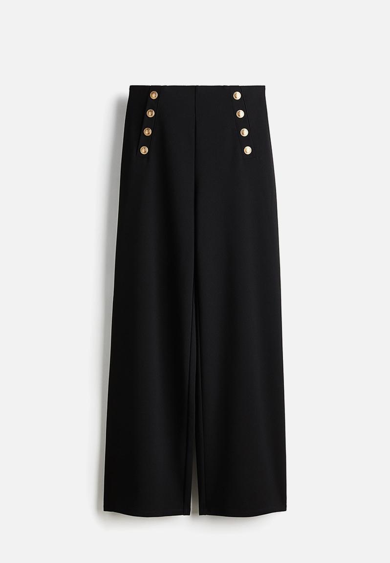 Button-front trousers - black - 1133068019