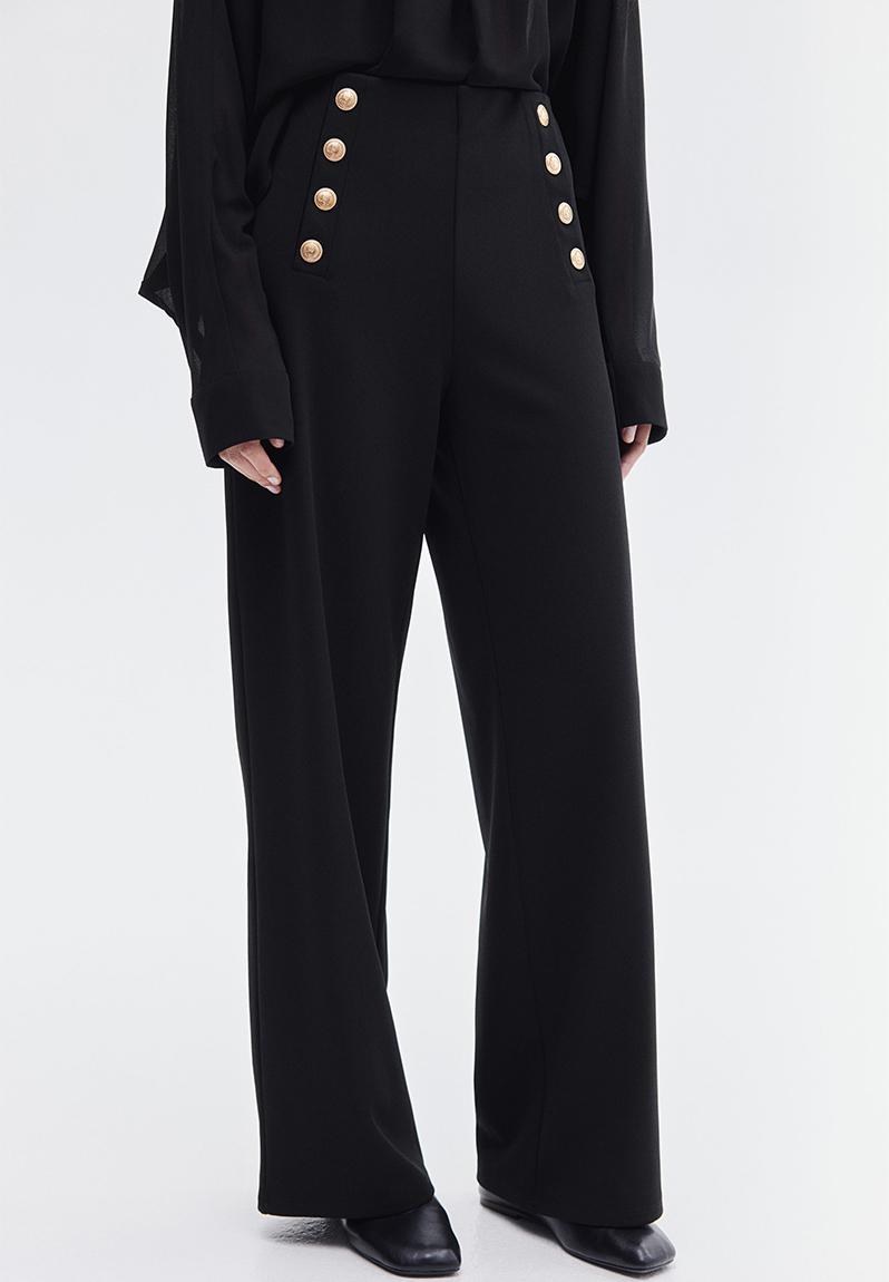 Button-front trousers - black - 1133068019 H&M Trousers | Superbalist.com