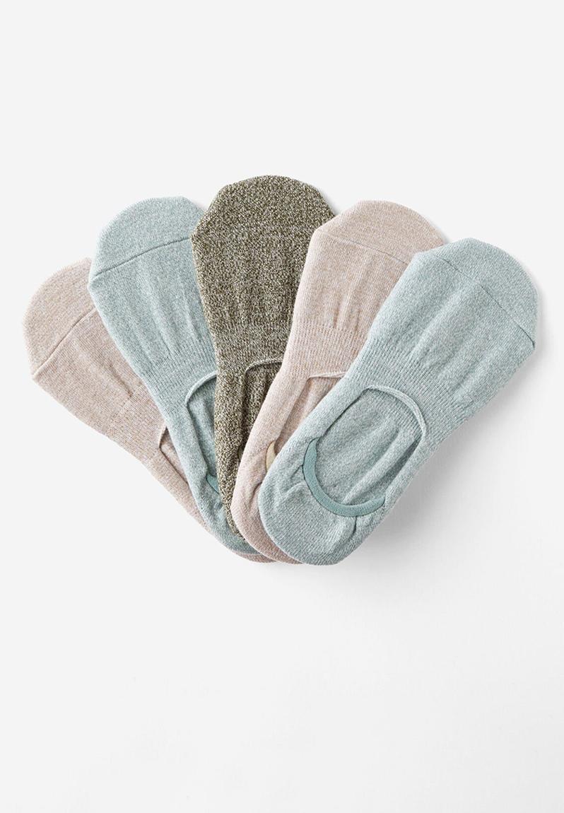 Body Invisible Socks 5Pk/Iceberg Green Multi