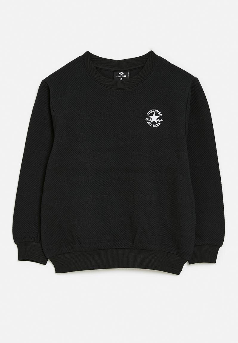 Converse novelty logo texture crewneck - black1