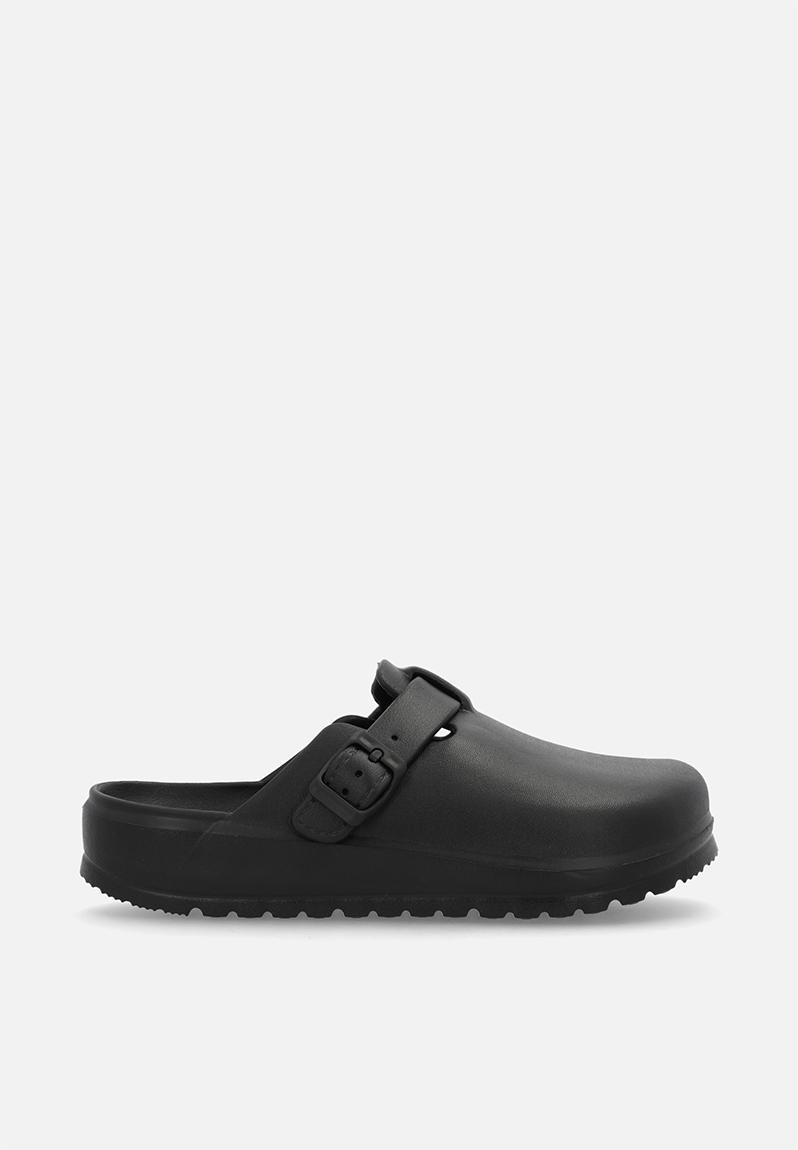 Closed toe slides - black