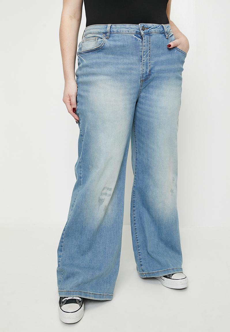 Plus curvy stretch wide jean - delusion blue