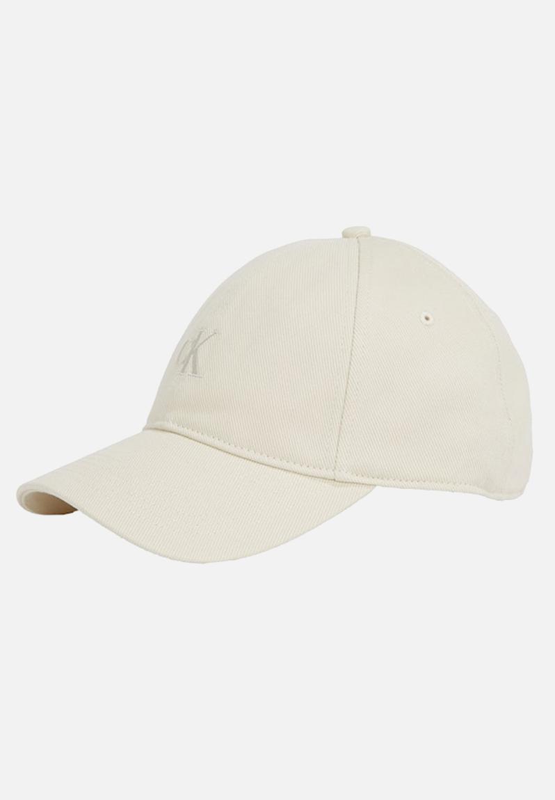 6 Panel Small Monogram Cap - Bone White Tonal Logo