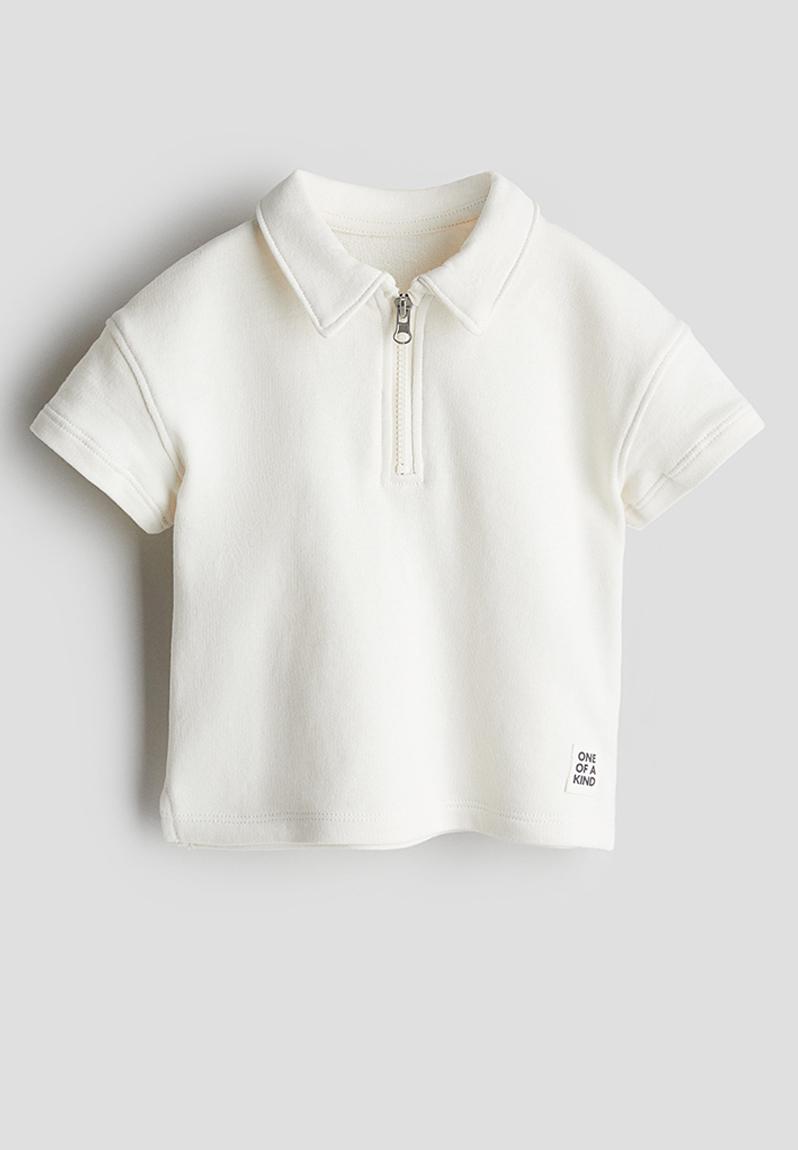 Sweatshirt zip-top polo shirt - white - 1272718002