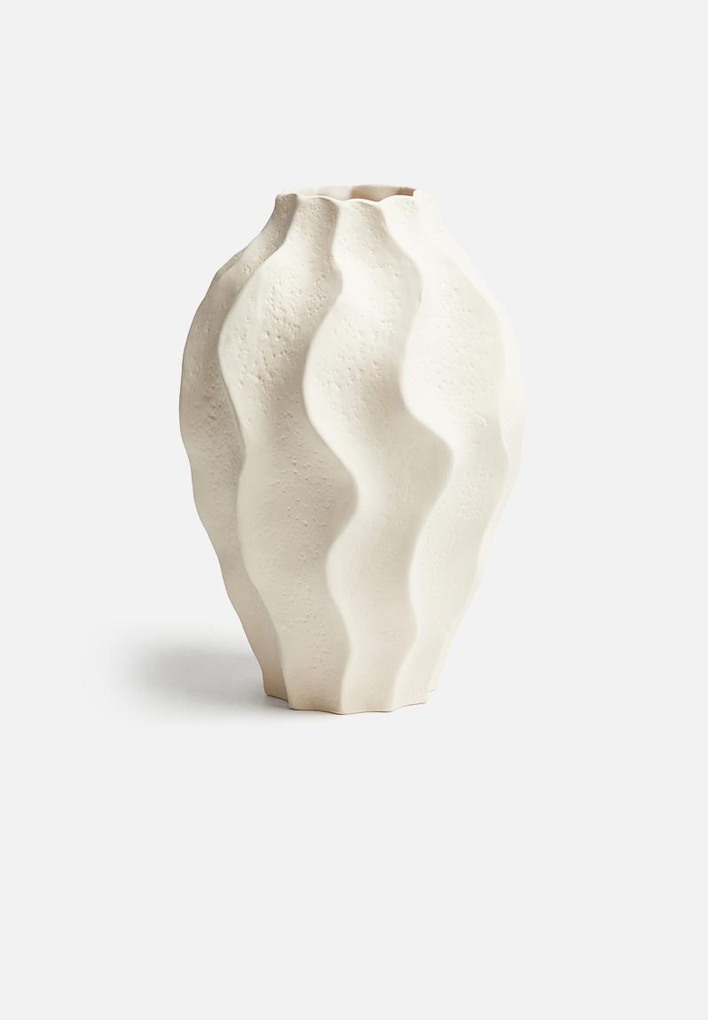 Extra-large stoneware vase - light beige - 1263481001